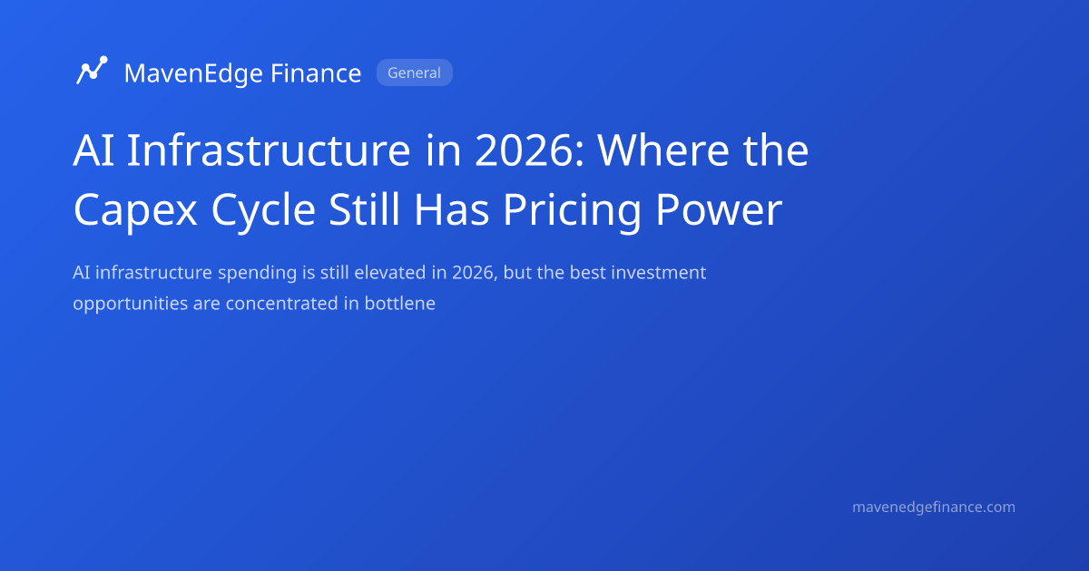 AI Infrastructure in 2026: Where the Capex Cycle Still Has Pricing ...